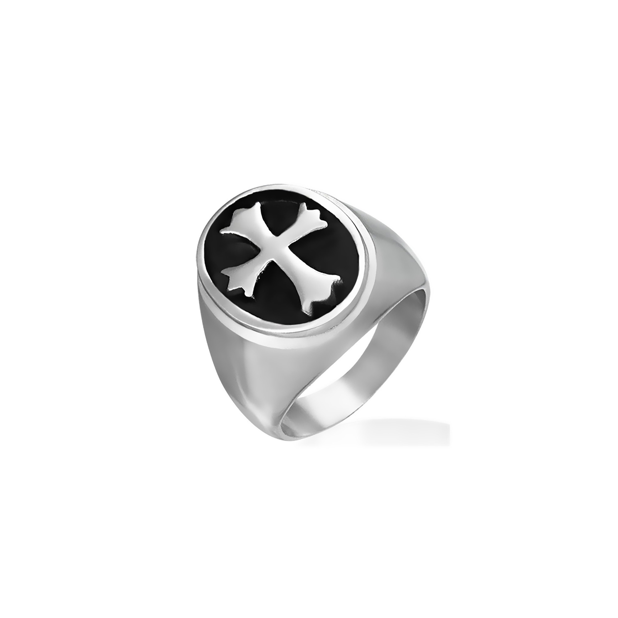 BOBIJOO Jewelry - Ring Signet ring Cross Medieval Templar 316L Steel ...