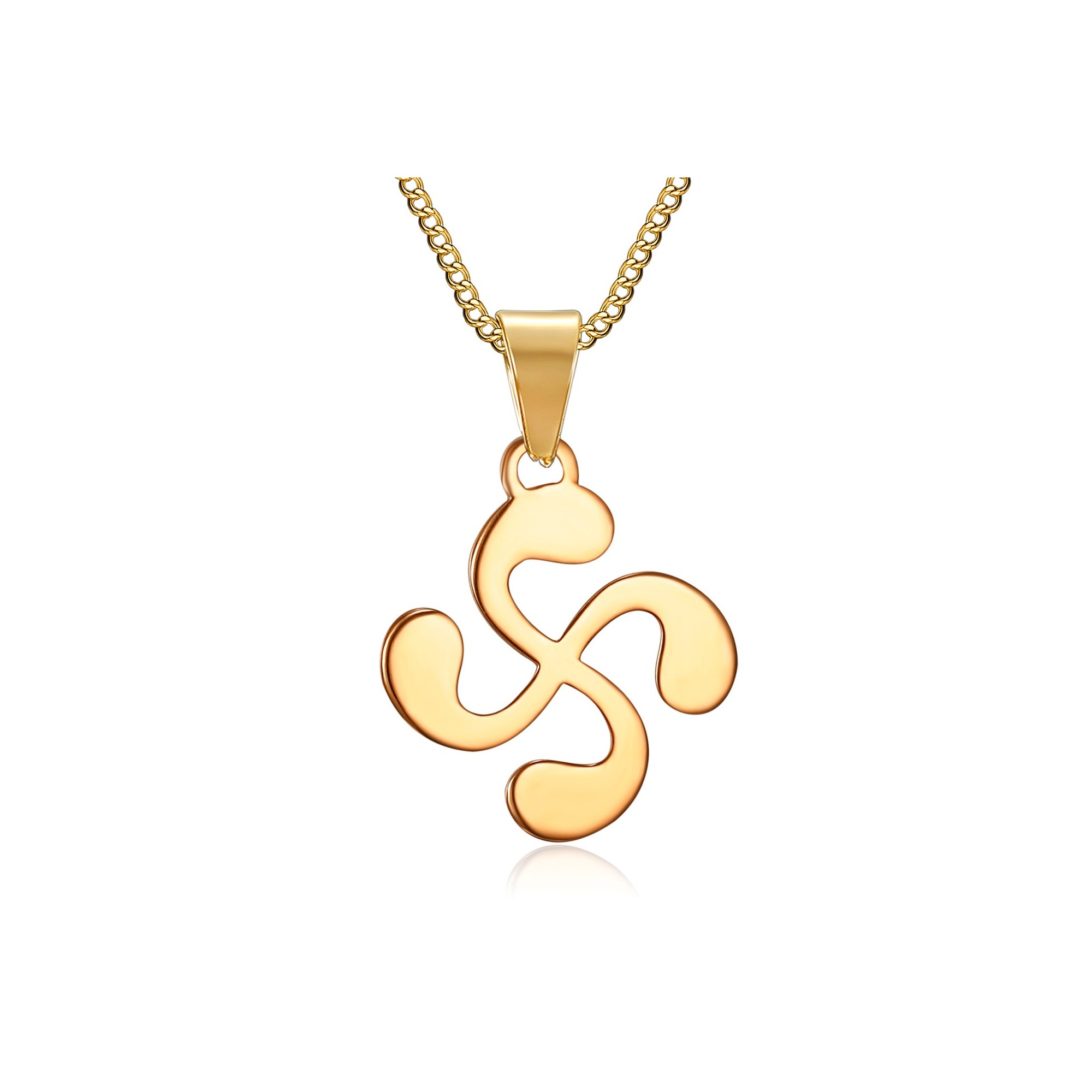 BOBIJOO Jewelry - Pendant Man Cross Basque Lauburu Steel Gilded Gold ...