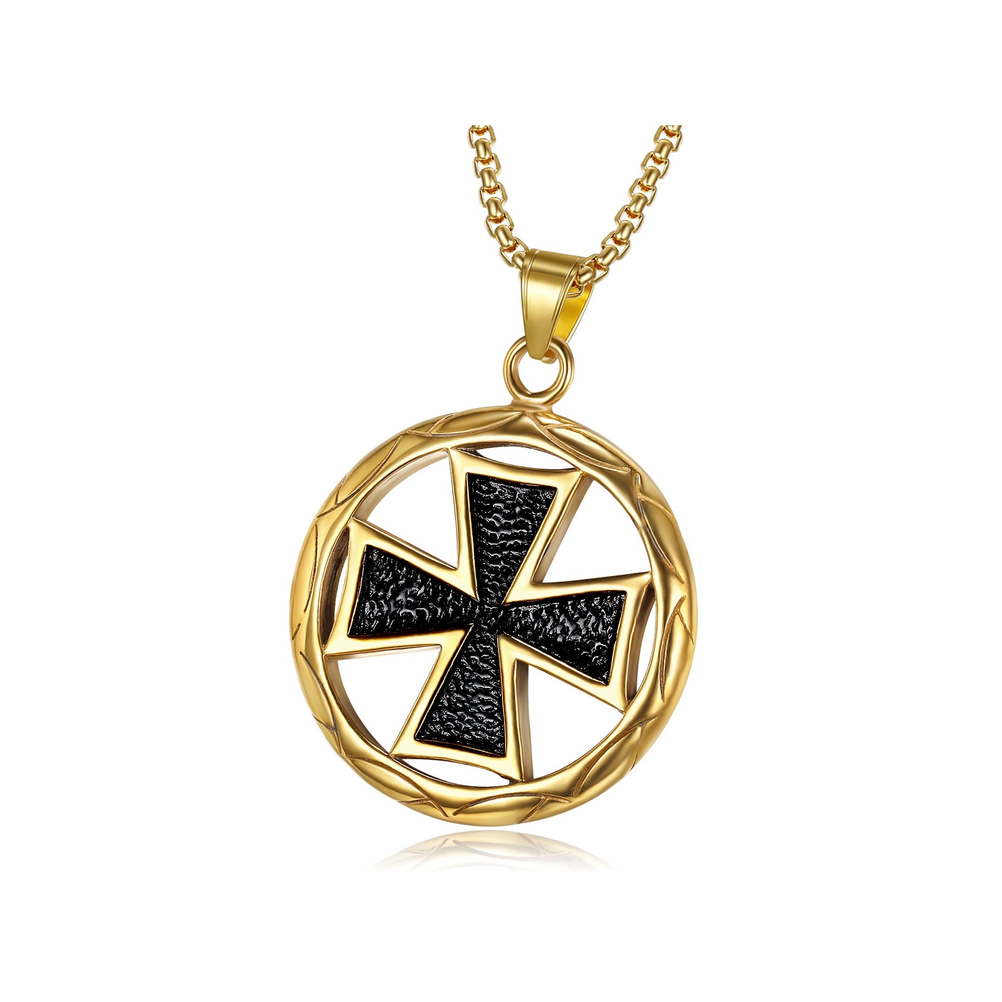 BOBIJOO Jewelry - Pendant Locket Cross Pattée in Black Gold - 19,90