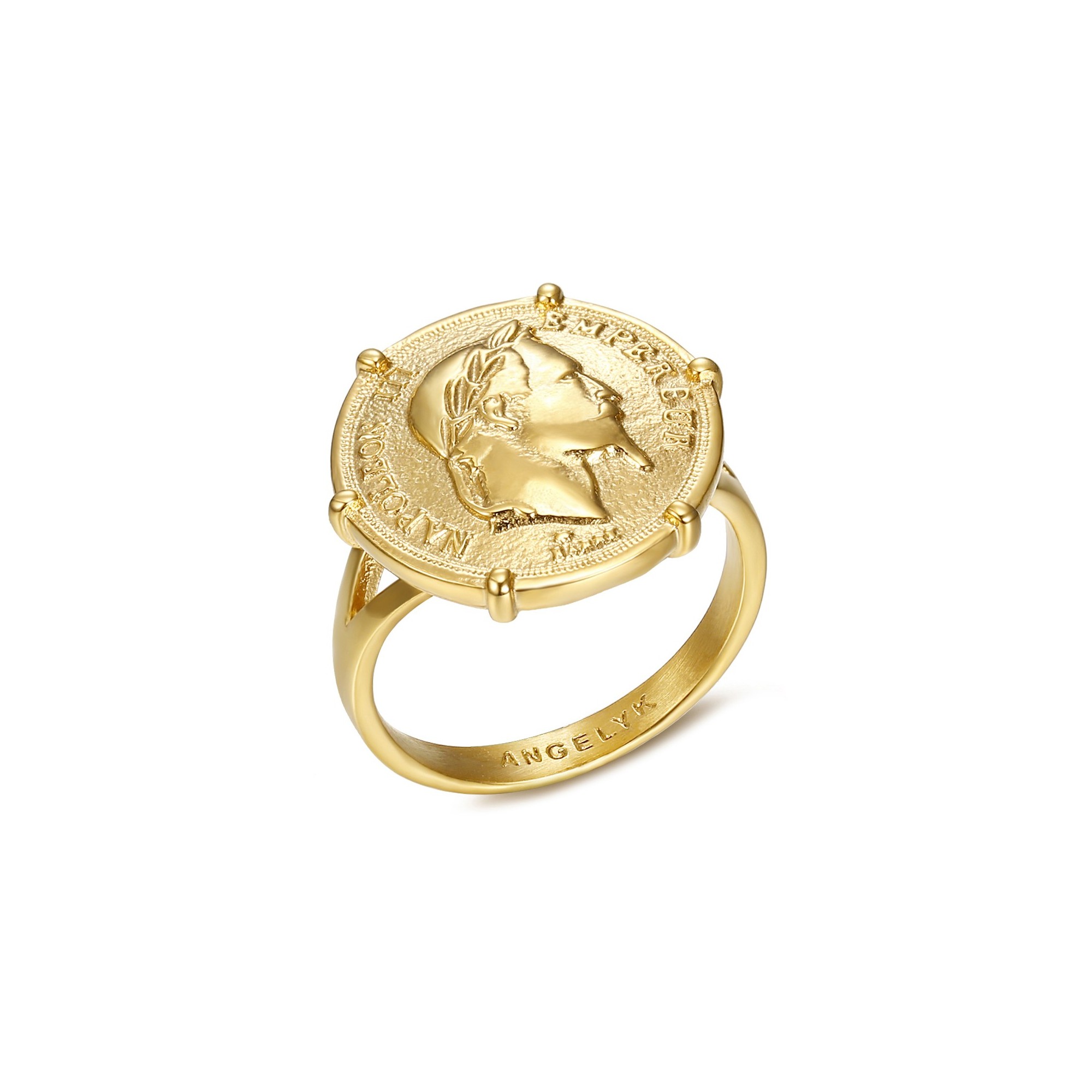 BOBIJOO Jewelry - Ring Signet ring Set With Napoleon III Coin Louis ...