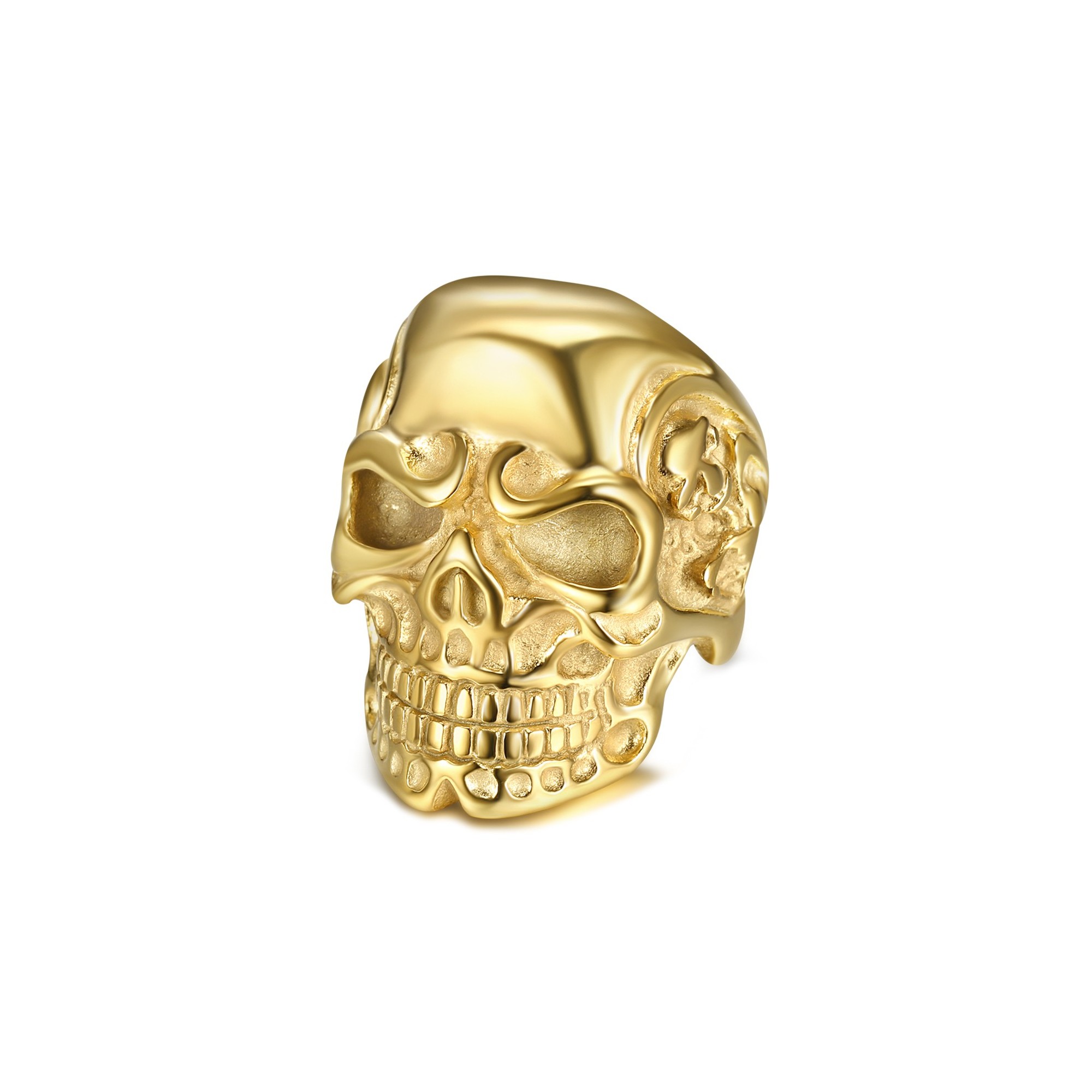 BOBIJOO Jewelry - Ring Signet Ring Skull Skeletons Steel Gold - 19,90