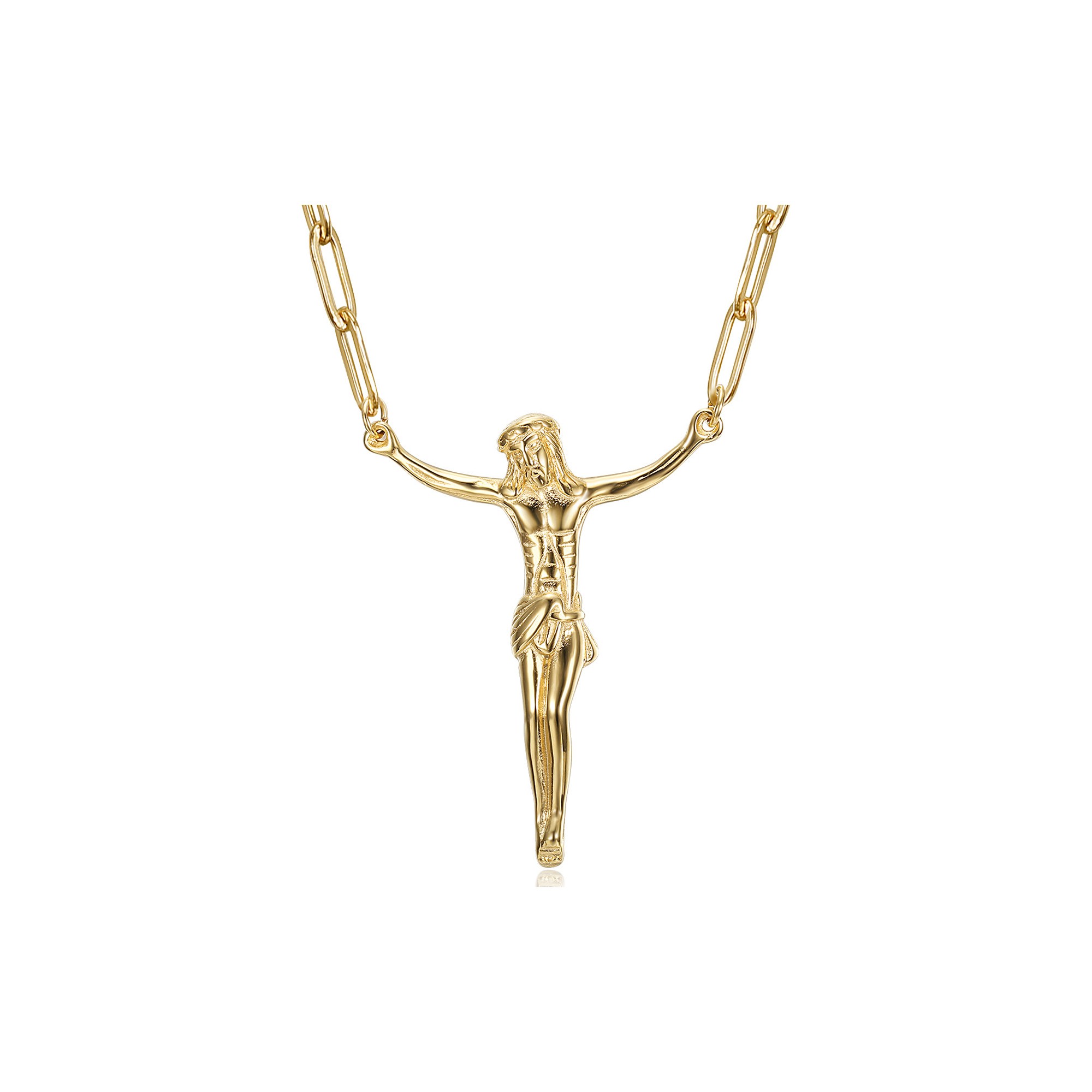 Pendentif Jésus sans croix | bijou en acier or à petit prix