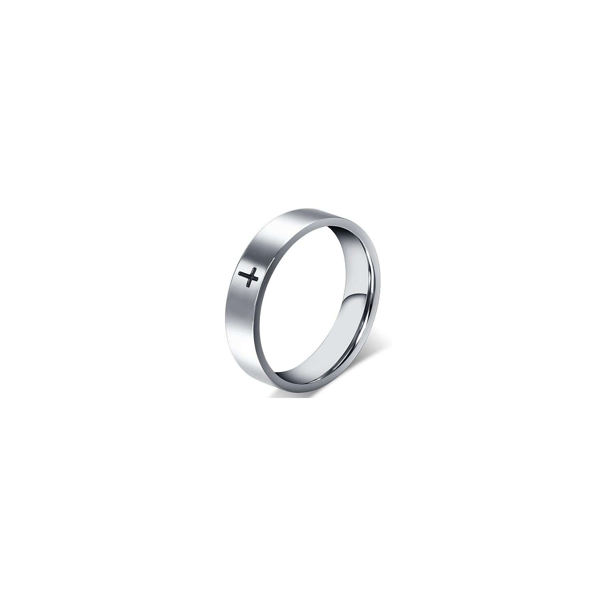 BOBIJOO Jewelry - Ring Ring Alliance Steel Silver Cross Jesus Christ ...