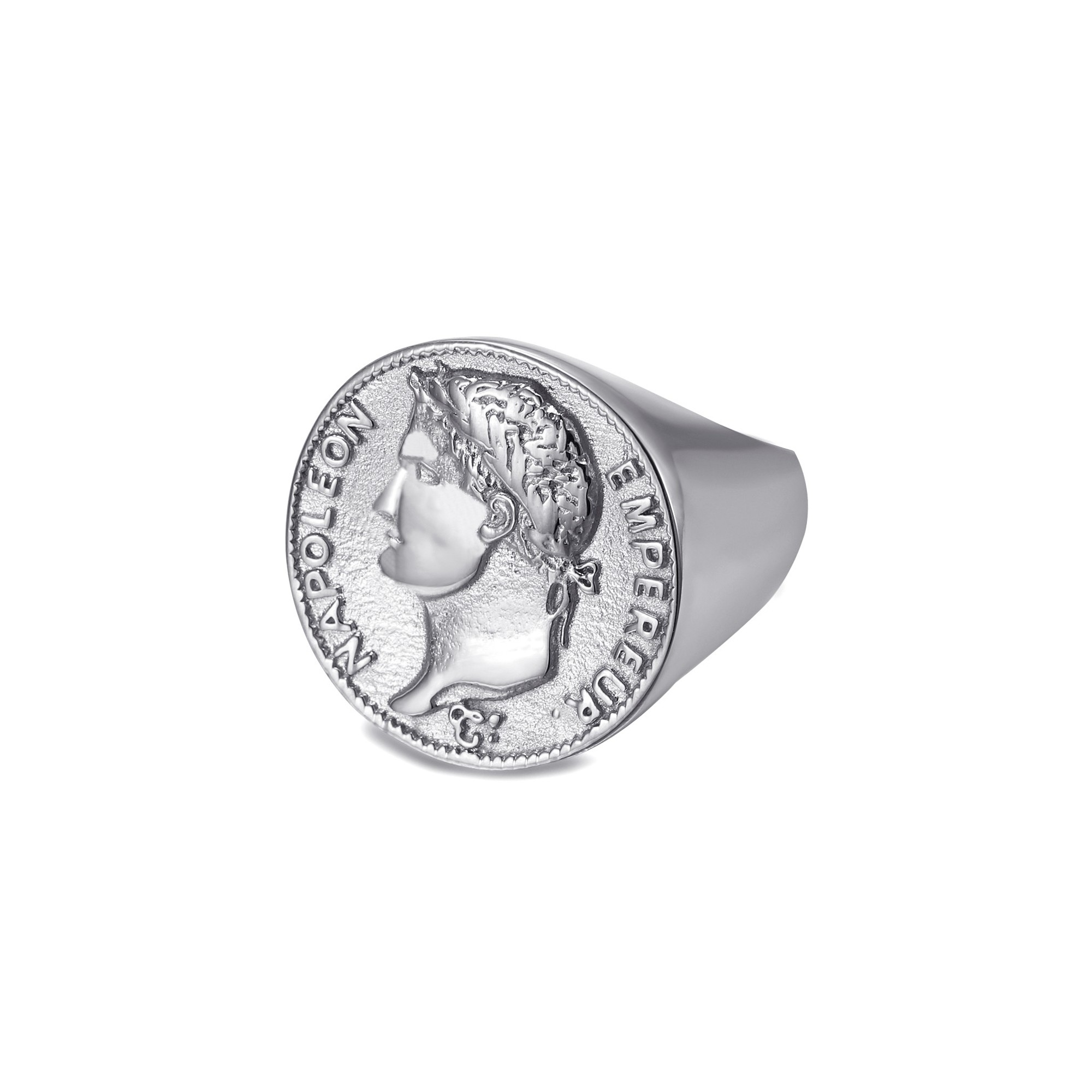 Ring Napoleon Bonaparte 20 francs Stainless steel Silver