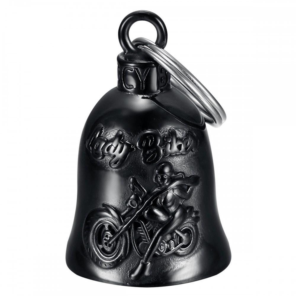 Motorrad-Glocke Mocy bell Lady Biker Edelstahl Schwarz