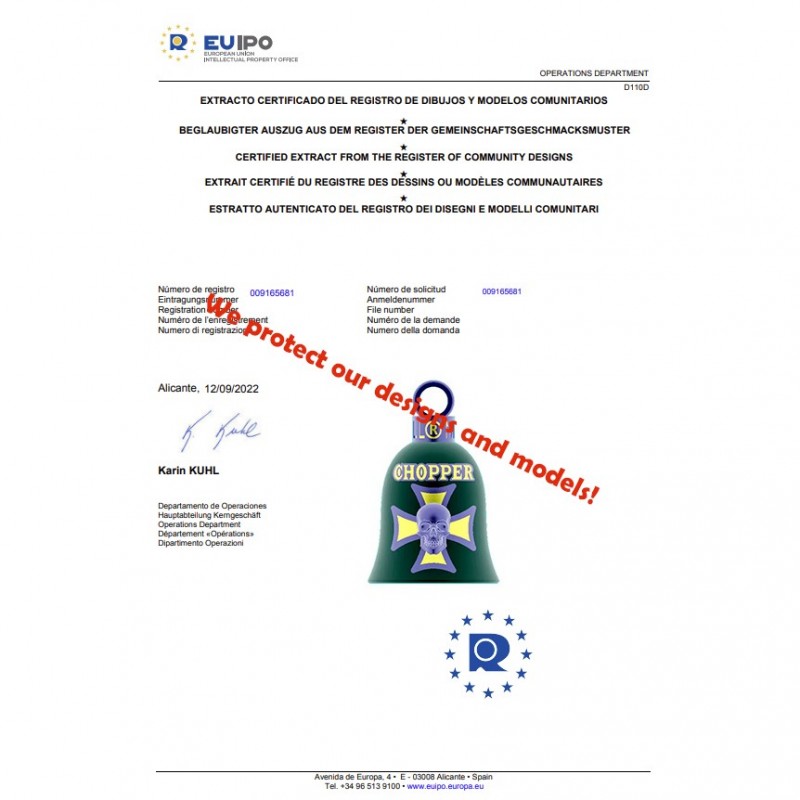 Motorbike bell Mocy bell Chopper Stainless steel