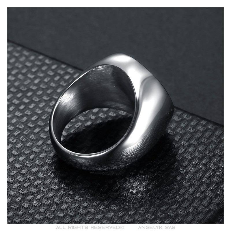 Chevalière croix de jerusalem Templier Homme Acier Argent