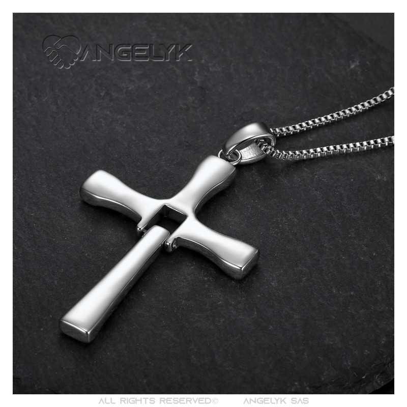 Collar Fast and Furious Vin Diesel Cross Acero inoxidable