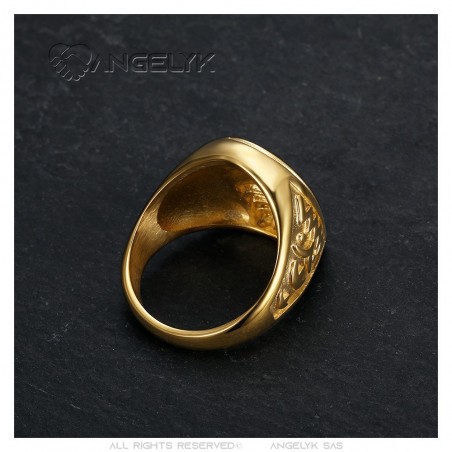 Horseshoe ring Elvis Presley Gypsy diamonds Steel Gold