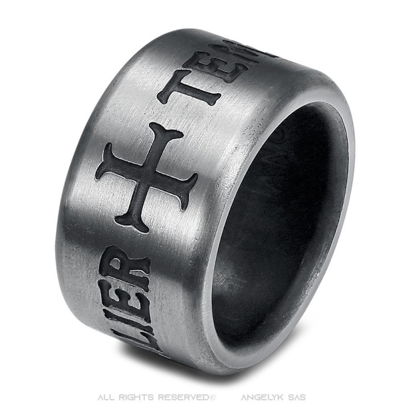 Templar knight cross ring 14mm stainless steel