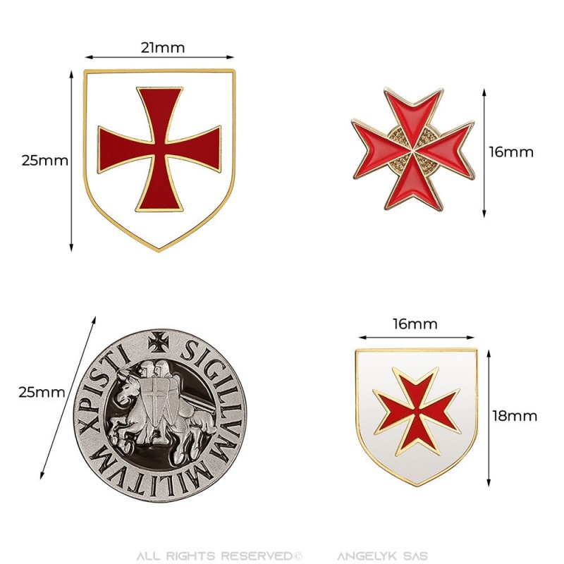Set of 4 lapel pins Order of the Knights Templar