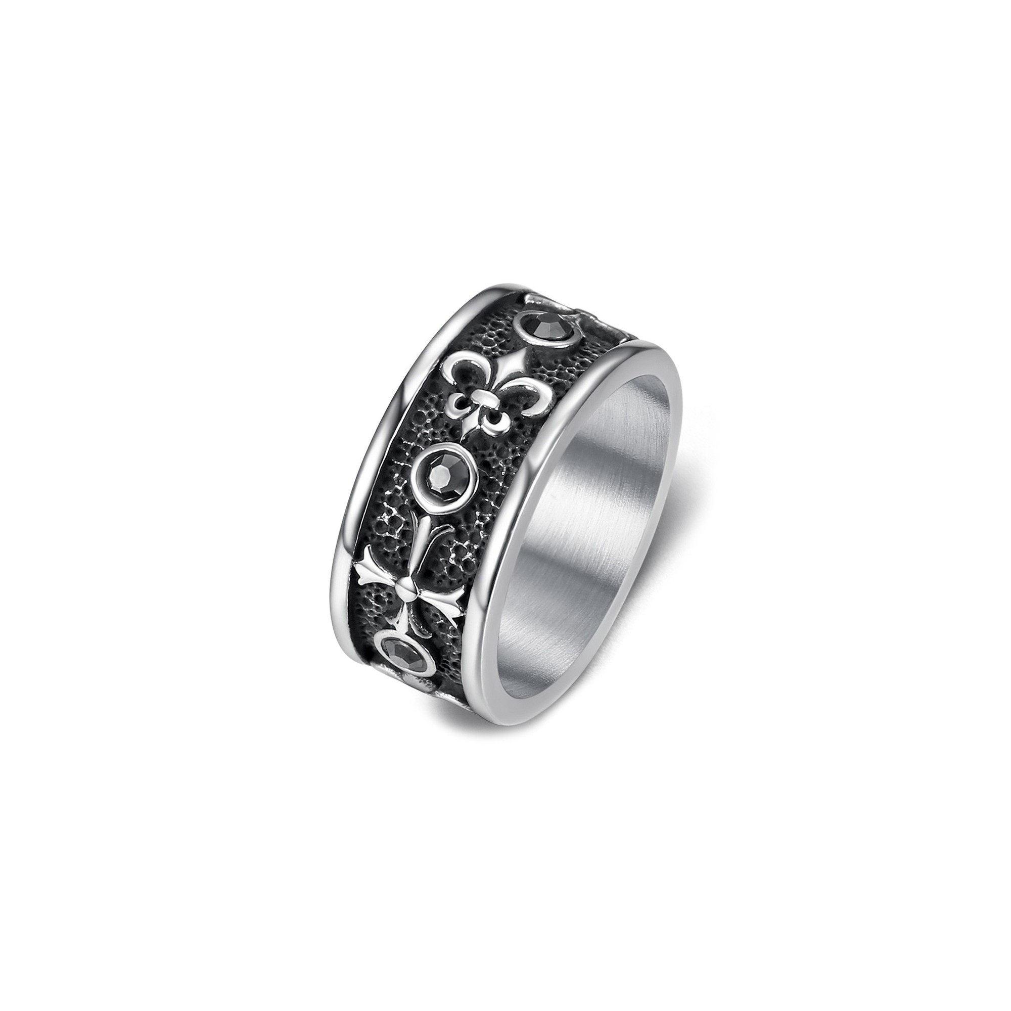 Bague patriote alliance Fleur de lys royale Croix templière