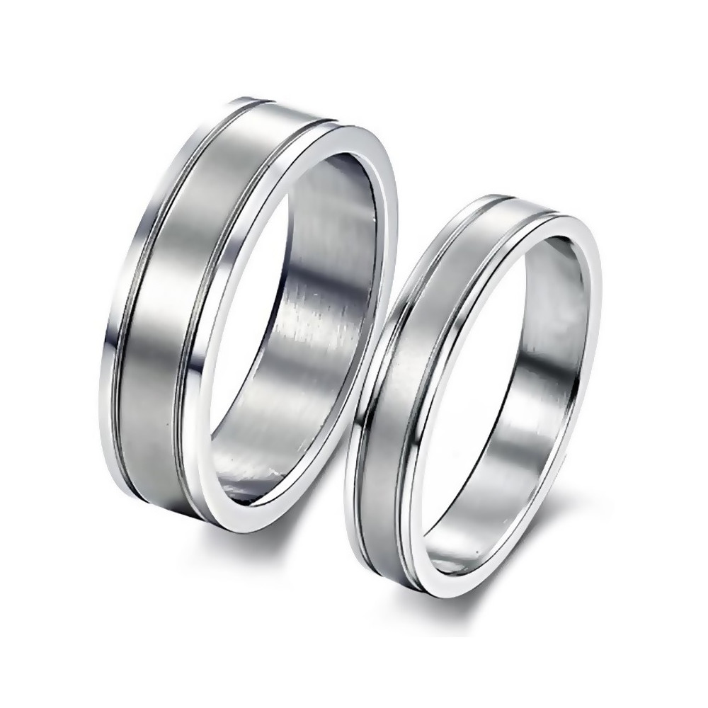 BOBIJOO Jewelry - Bague Alliance Anneau Acier Brossé Simple - 12,90