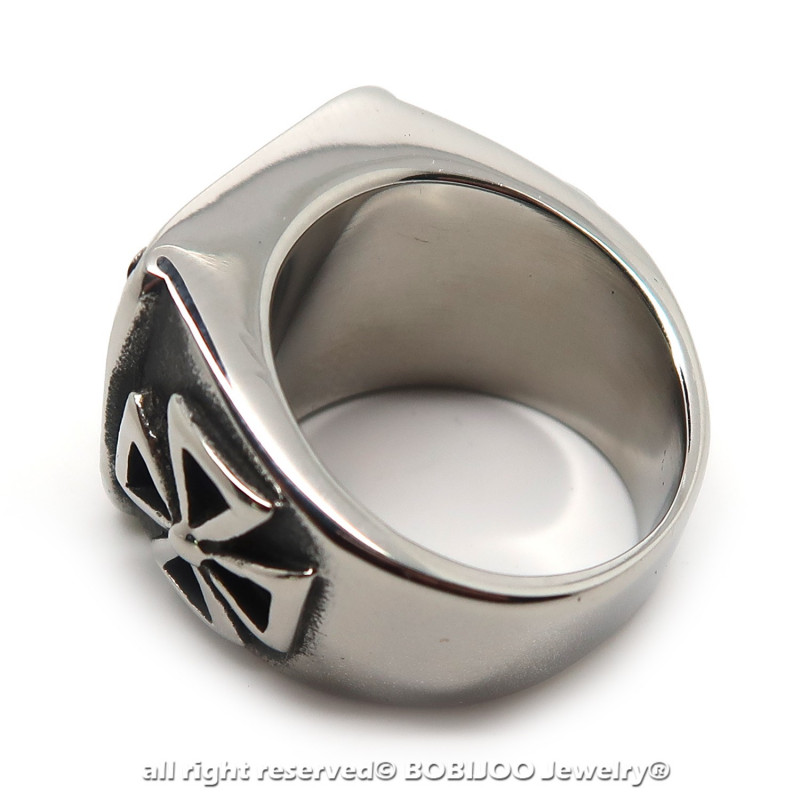 BOBIJOO Jewelry - Signet Ring Cross Pattee Templar Triangle - 17,90