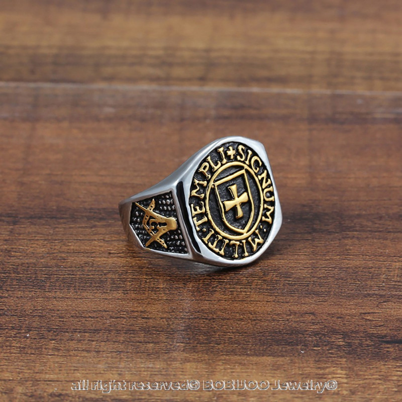 BOBIJOO Jewelry - Ring Signet Templar Cross Frank Mason Templi Signum ...