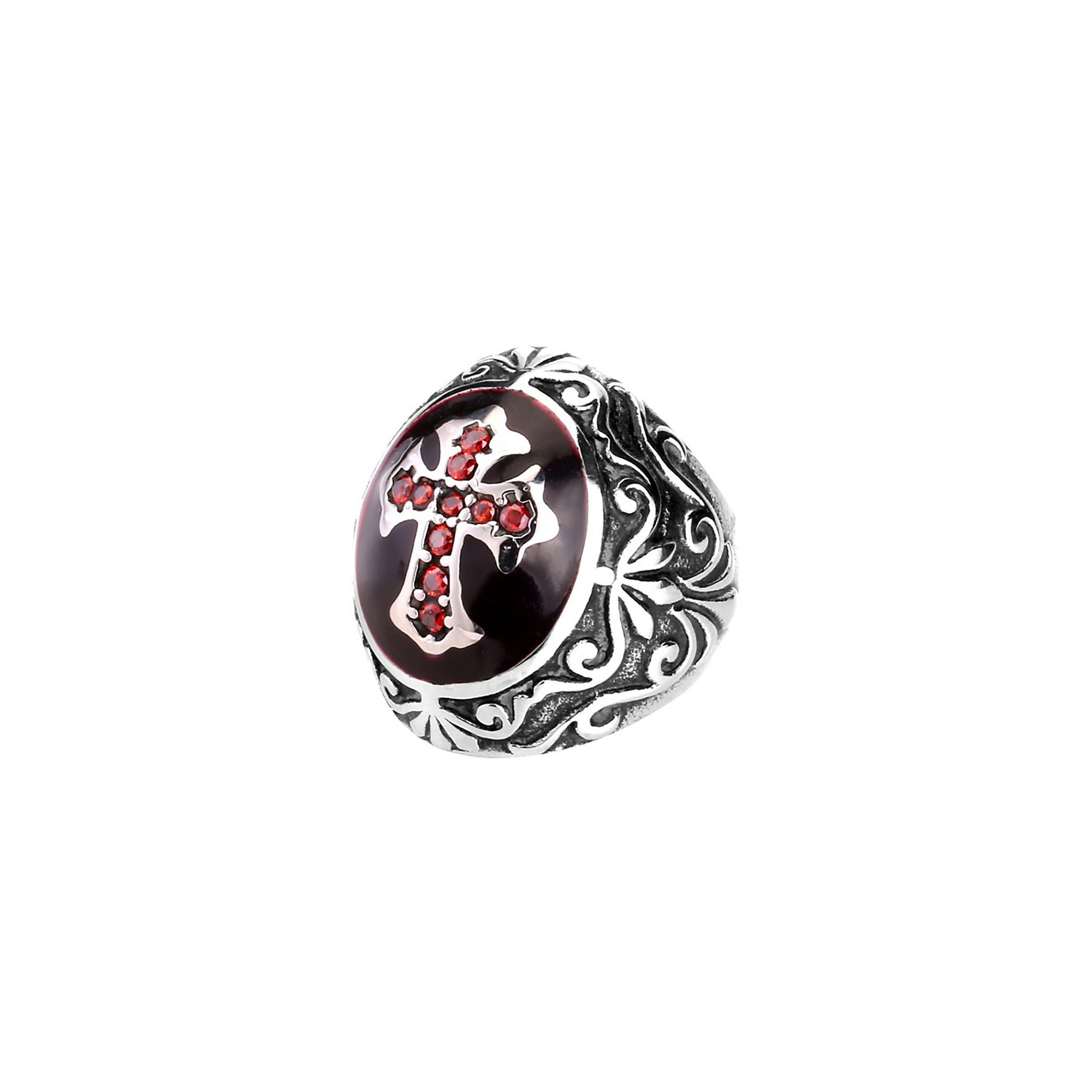 BOBIJOO Jewelry - Anello anello Uomo Rosso latino Croce templare in ...